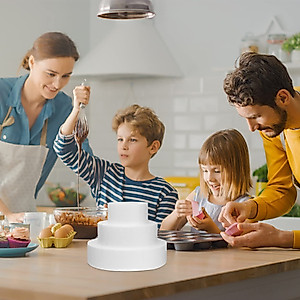 Cake Decorating 3Pcs 3-Tier Cake Foam Round Foam Cake Models Polystyrene Embryo Cake Modeling Ornament for Cake Decorating Wedding Display (White) Plastic Cake Stand