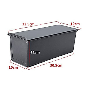 ZSEDP 750g Non Stick Loaf Pan Baking Fruit Cake Bread Tin Oven Tray with Lid Black Baking Bakeware Cake Pan for Kitchen Gateau