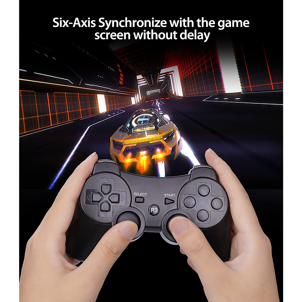 YCCTEAM Wireless Controller Compatible with PS3, Controller Replacement for PS3 with Upgraded High-Precision Joystick, Wireless Remote Gamepad with Charger Cable (Black)