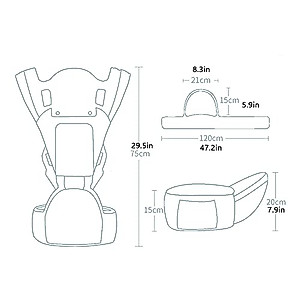 All Seasons Multi-Functional Cotton Breathable Double Shoulder Front Holding Baby Shoulder Strap Mother and Baby Articles ergonomically Comfortable Baby Convenient Adjustable (Breathable Green)