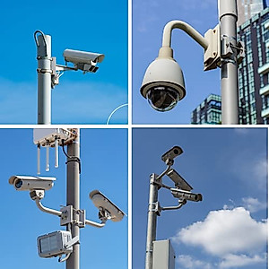 2pcs Universal Wall Mounting Bracket with 8 Loops, Vertical Pole Mount Adapter for CCTV Security Camera PTZ Dome Indoor Outdoor AP Access Point Client CPE