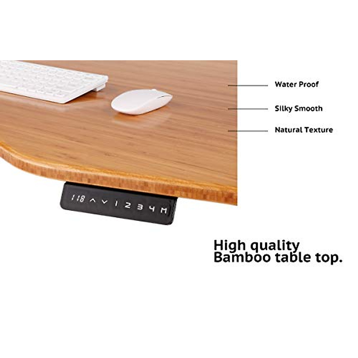 UNICOO Bamboo 55.1 x 27.6 inches Universal Table Top for Standard and Sit to Stand Height Adjustable Home and Office Desk Frames. (Bamboo Table Top-Nature)