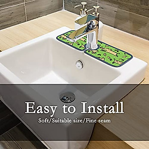 Kitchen Faucet Absorbent Mat 3 Pieces Cute Boars Animals Faucet Sink Splash Guard Bathroom Counter and RV,Faucet Counter Sink Water Stains Preventer