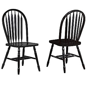 Sunset Trading Black Cherry Selections Dining Chairs, Distressed Antique rub Through