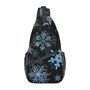 JSHXJBWR Christmas Snowflakes Chest Bags Winter Holiday Xmas Crossbody Sling Bag Travel Hiking Backpack Casual Shoulder Daypack For Women Men