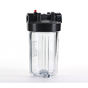 Hydronix HF45-10CLBK10 Water Filter Housing 10" - 1" Ports, Clear Body