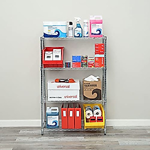 Alera ALESW843614SR Residential Wire Shelving Four-Shelf 36w x 14d x 54h Silver