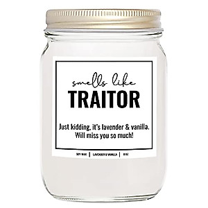 YouNique Designs New Job Candle for Women, 8 Ounces, Going Away Candle for Coworker, Coworker Leaving Candle for Women, Farewell, Goodbye, All Natural Soy Aromatherapy Candles (Lavender & Vanilla)