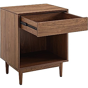 Crosley Furniture CF1117-WA Liam Mid-Century Record Storage End Table, Walnut
