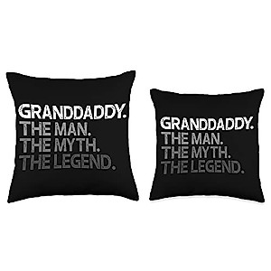 Gifts For Granddaddy Granddaddy Man The Myth Legend Throw Pillow, 18x18, Multicolor