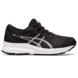 ASICS Kid's CONTEND 8 Grade School Running Shoes, 7, BLACK/WHITE