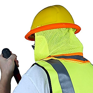 Best Ever PRO-MADE X1 Hard Hat Sun Shade. Premium Neck Shield with Secure-Fit Fasteners & Built in Sweat Towel. Fits Full & Standard Brim Safety Helmets. for Construction Use. Hard Hat Not Included