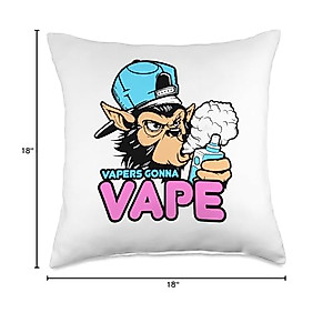 Vapers Gonna Vape Gorilla T-Shirt Vape Tee Throw Pillow