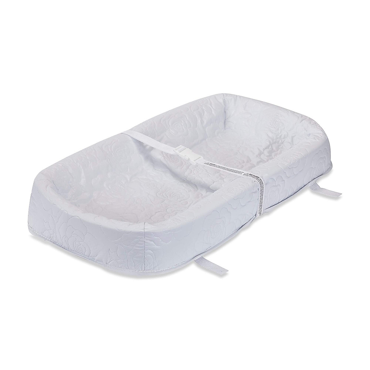 L.A. Baby 4 Sided Changing Pad Size: 30" White Polyester Quilted Waterproof Fits Most Changers Dressers Newborn And Up