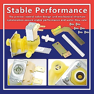 New Upgrade 000008483 000009120 Freezer Water Inlet Valve, Compatible with Manitowoc Ice Machines, with Brackets Inlet &Tube 000008487 IH9123 33129026 Water Inlet Valve, 120V 60Hz Inlet Valve kit