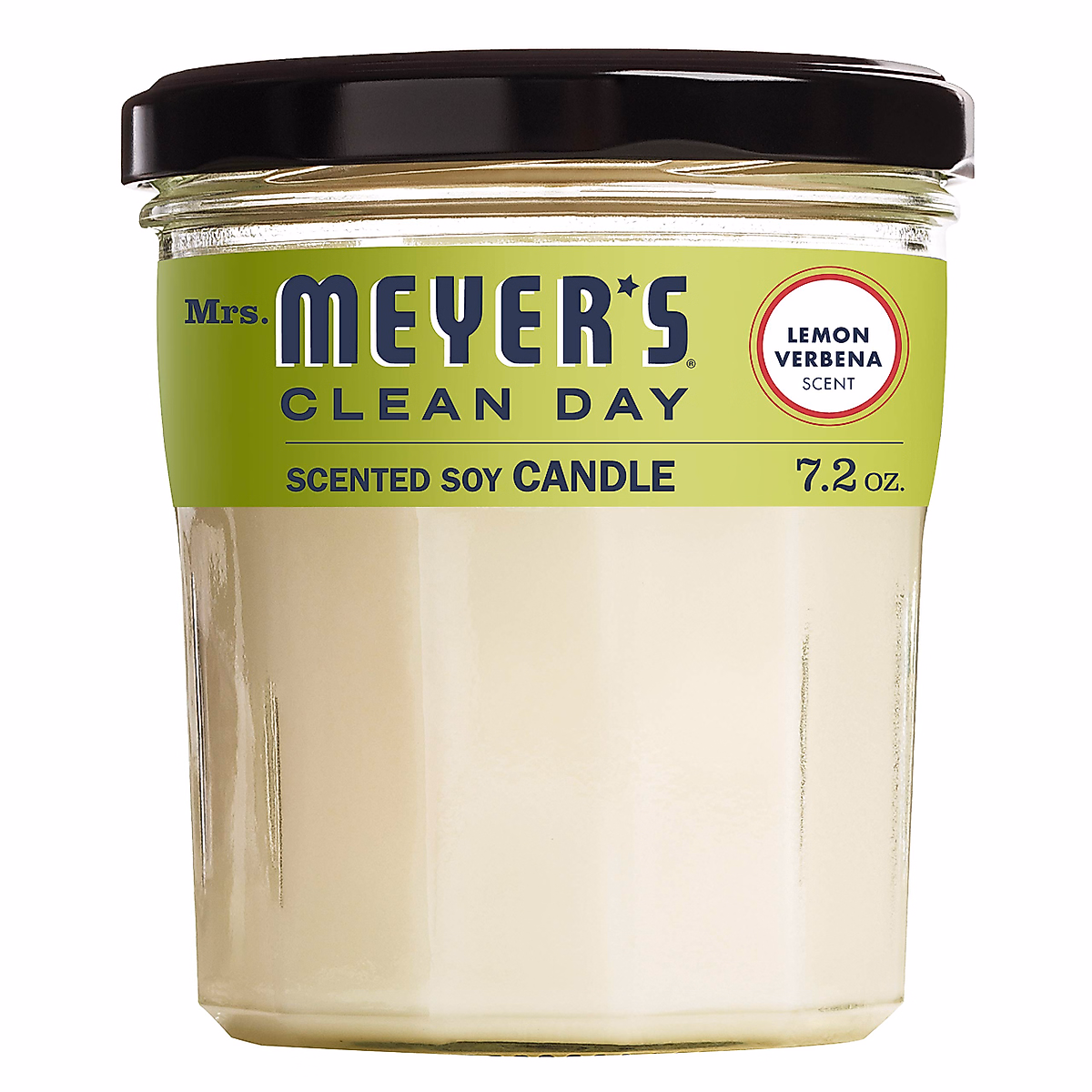 MRS. MEYER'S CLEAN DAY Soy Aromatherapy Candle, 35 Hour Burn Time, Made with Soy Wax and Essential Oils, Lemon Verbena, 7.2 oz