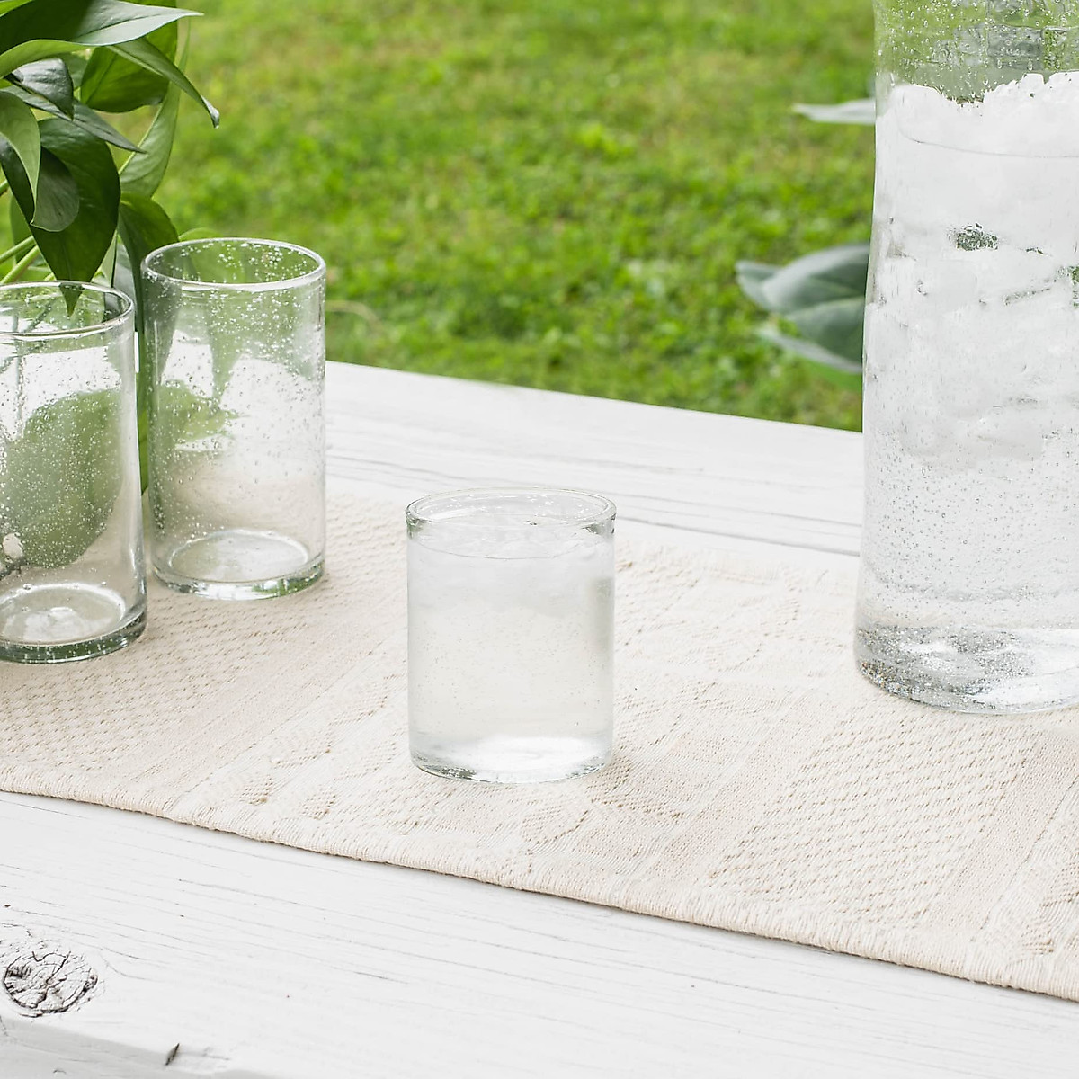 Tag True Living Classic Clear Bubble 15 ounce Cocktail Glass Set of 6, Old Fashioned