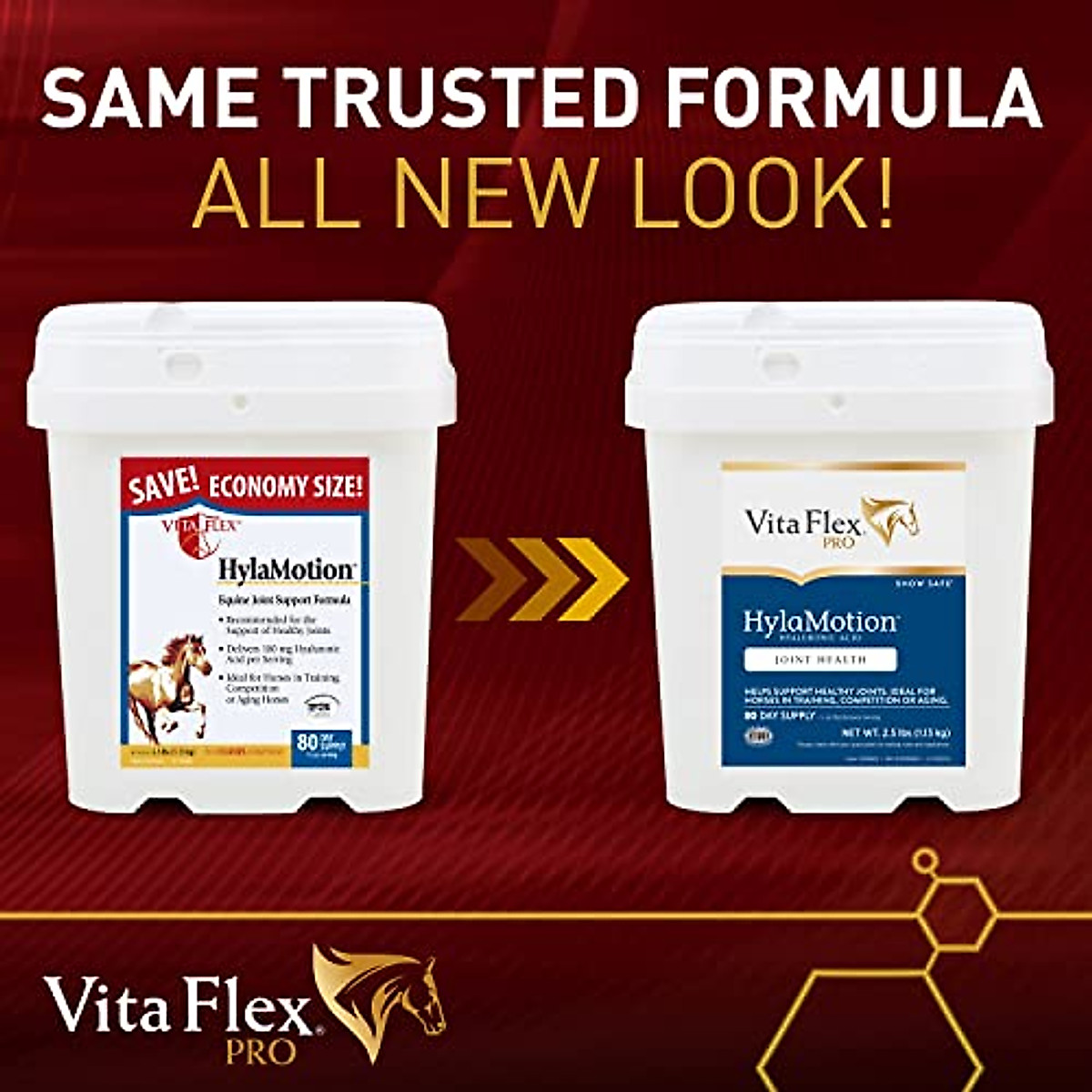 Vita Flex Pro Hylamotion Hyaluronic Acid Horse Joint Supplement; Ideal for Aging, Training or Competition Horses, 2.5 Pounds