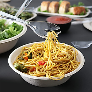 Set of 54 - Heavy Duty Disposable Plastic Serving Utensils, Four 10” Spoons and Forks, Four 6-1/2” Tongs,Clear