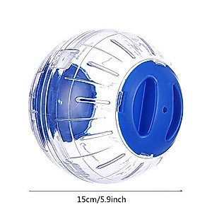 gutongyuan Silent Hamster Ball with Stand, Running Activity Exercise Ball Breathable Hamster Ball Dog Interactive Toy Ball Small Animals Cage Accessories (Blue), 5.9IN