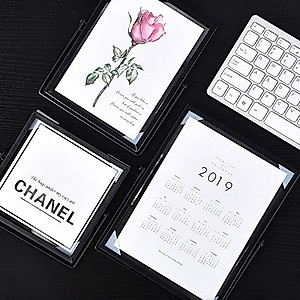 XIAOHONG 2 Pack 4x6 Metal Floating Glass Picture Frame with Metal Easel (Vertical), Simple Metal Geometric Picture Frame for Photos, Art, Tabletop Display (Black)