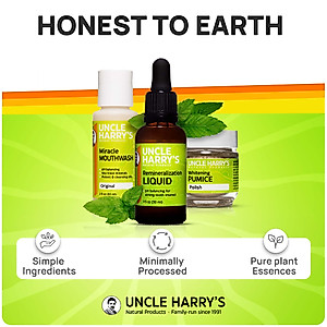 Uncle Harry's Natural Remineralization Kit with Tooth Whitening - 3 Products Strengthen Weak Enamel, Brighten Smile, & Correct Oral Care Issues (1 kit)