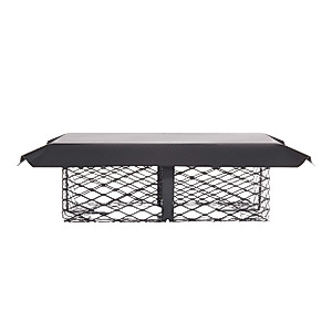 Adjustable Single-Flue Chimney Cap - HY-Guard Galvanized Steel Chimney Cover, Bolt-On Adjustable Chimney Cap, Chimney Flue Cover to Fit Various Flue Tile Sizes, Chimney Vent Cap (Black Powder Finish)