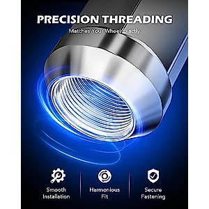 OMT 1/2"-20 Lug Nuts with Cone Seat, 3/4" 19mm Hex 1.38x0.87 in. Chrome Plated Wheel Lug Nuts Compatible with Ford Mustang Explorer F-150 Dodge Ram 1500 Ramcharger Jeep Wrangler & More, Set of 20