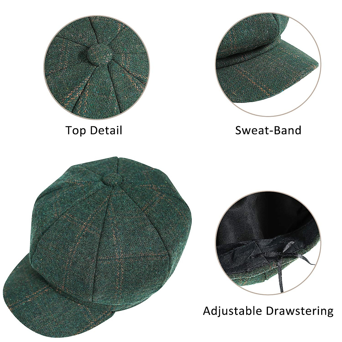 PanPacSight Women's Newsboy Hats Fall Wool Cabbie Beret Tweed Girls Paperboy Cap