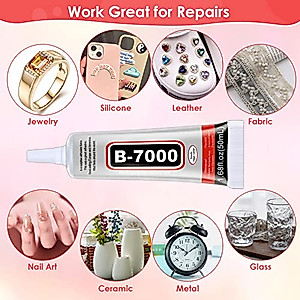 4 PCS 50ML B7000 Crafts Glue Super Adhesive, Multipurpose B-7000 Rhinestones Bonding Glue Flexible Clear Glue for DIY Jewelry Beads Fabric Cloth Nail Art Shoes Screen Repair