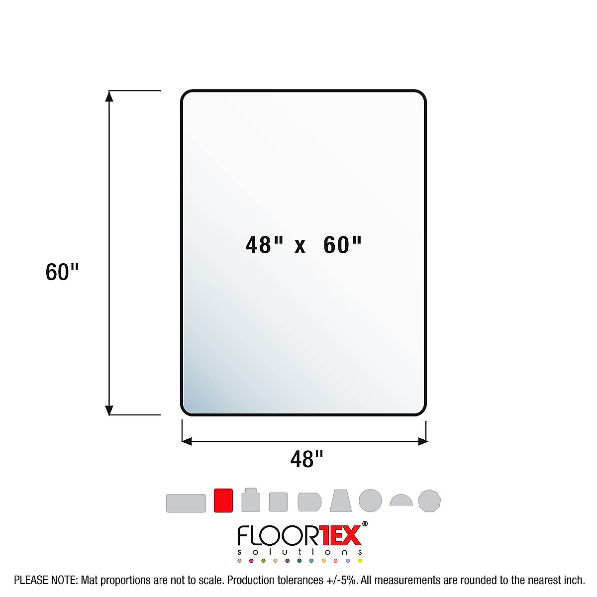 Advantagemat Vinyl Rectangular Chair Mat Carpets over 3/4" - 48" x 60"
