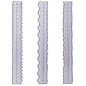 JHGCVX 3 Pieces 8.4 Inches Metal Irregular Edges Ruler Deckle Edges Ruler Measuring Embossing Cutting Dies Paper Tearing Ruler for Card Making Scrapbooking Craft Decor School Office DIY Tools