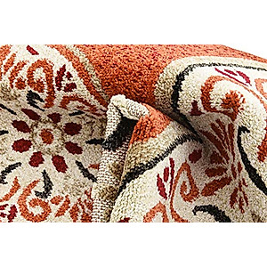 Unique Loom Outdoor Modern Collection Area Rug (2' x 6' 1" Runner, Terracotta/ Burgundy)