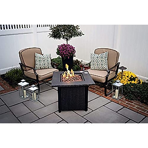 Endless Summer Propane Fire Pit Table 30 Inch Outdoor Gas Fire Pit, 50,000 BTU with Rock-Like Top, Cover, Lid, and Lava Rocks, Add Warmth and Ambiance to Your Backyard, Patio, Deck
