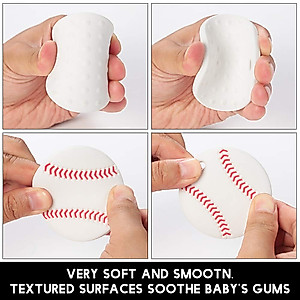 Baby Sport Teething Toys,BPA Free Food Grade Silicone Teether,Highly Effective Pain Relief for Boy and Girl,Freezer Safe Teething Egg (Baseball)