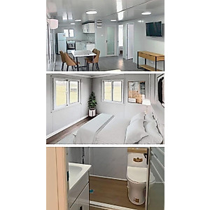 Kozay Tiny Homes 40FT Tiny House to Live with 3 Bedroom,1 Full Equiped Bathroom and Kitchen,Prefabricated Container House for Adults Living,Foldable Mobile Home Shipping Guaranteed