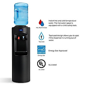 Brio CL520 Commercial Grade Hot and Cold Top Load Water Dispenser Cooler - Essential Series