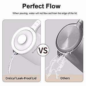 Onlicuf Temperature Control Electric Hot Water Kettle, 6-in-1 Electric Tea Kettle with 304 Stainless Steel Interior,1.5 Liter,Auto-Off & Boil-Dry Protection, Keep Warm, Fast Boiling, BPA Free