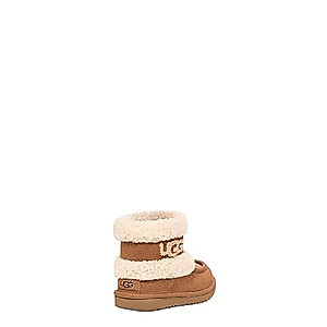 UGG Unisex-Child Ultra Mini Ugg Fluff Boot, Chestnut, 2 Little Kid
