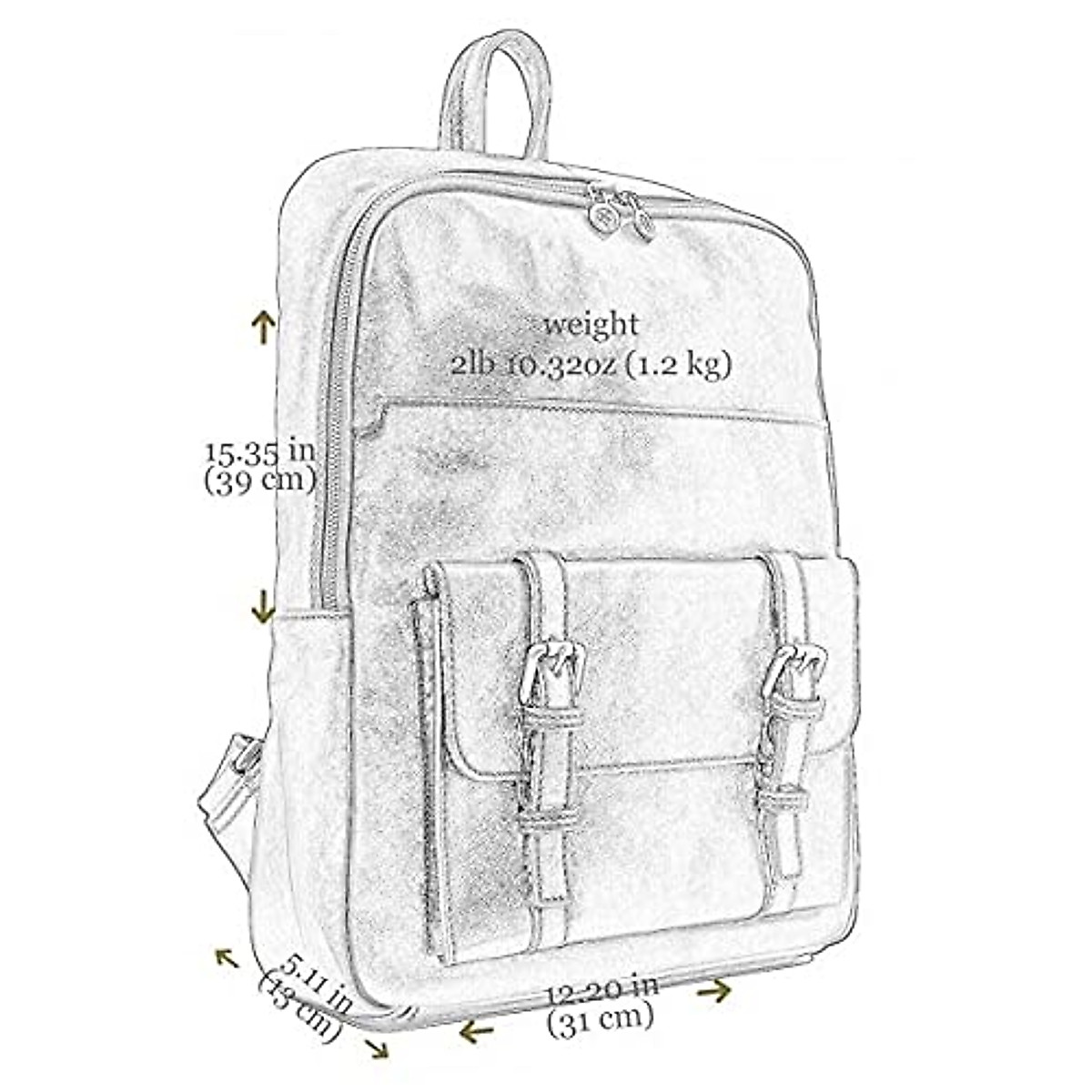 Time Resistance Leather Backpack Vintage Rucksack Purse for Laptop up to 15in Brown Book Bag