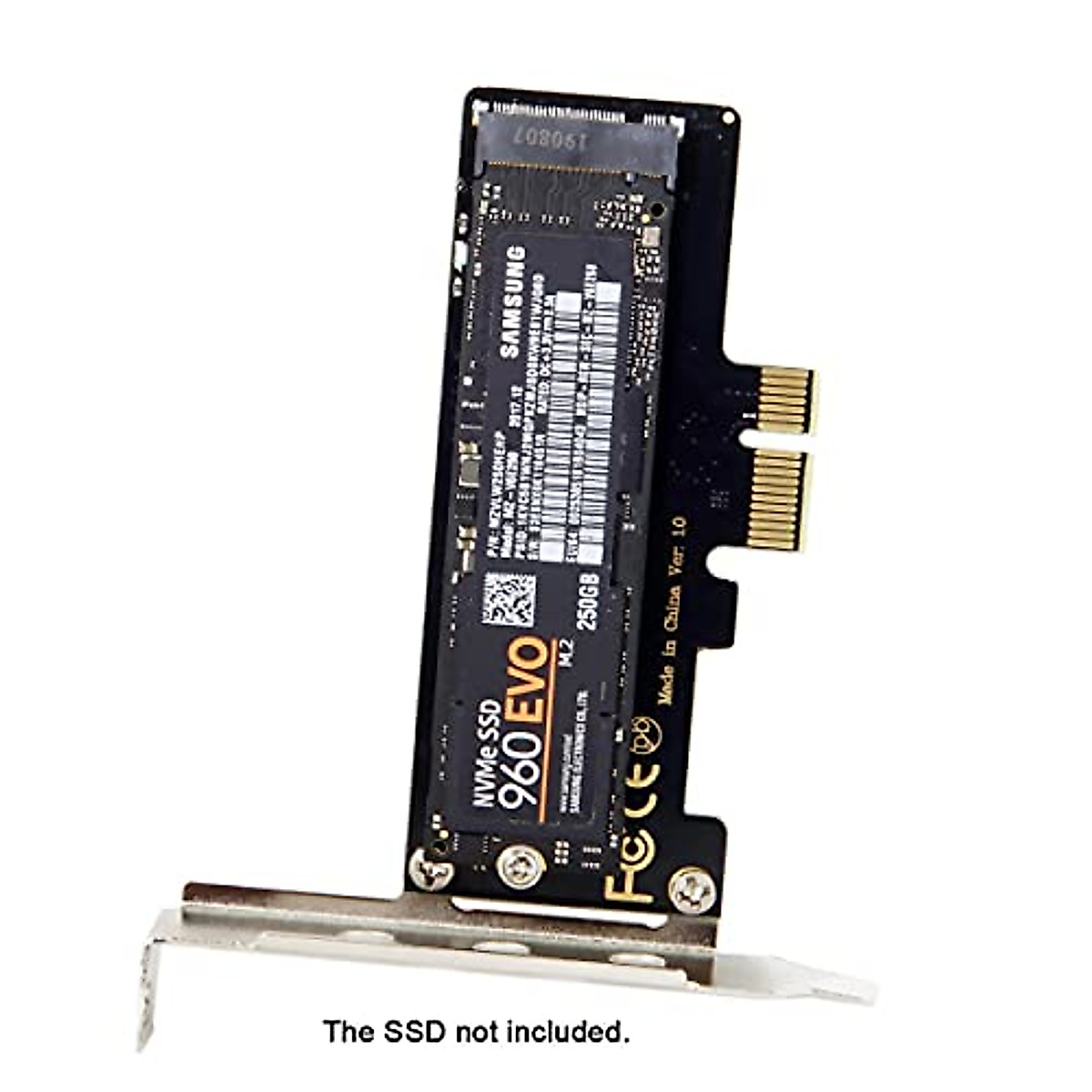 NFHK Low Profile PCI-E 3.0 x1 Lane to M.2 NGFF M-Key SSD Nvme AHCI PCI Express Adapter Card