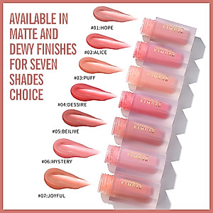 KIMUSE Soft Cream Blush Makeup, Liquid Blush for Cheeks, Weightless, Long-Wearing, Smudge Proof, Natural-Looking, Dewy Finish