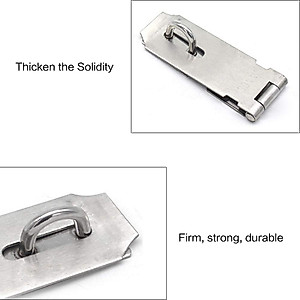 Door Locks Hasp Latch, 3 Inch Stainless Steel Safety Packlock Clasp Hasp Lock Latch, Extra Thick Door Gate Lock Hasp with Screws Brushed Finish 2 Pack