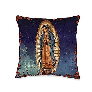 La Virgen de Guadalupe Designs La Virgen de Lady of Guadalupe Decorative Throw Pillow, 16x16, Multicolor