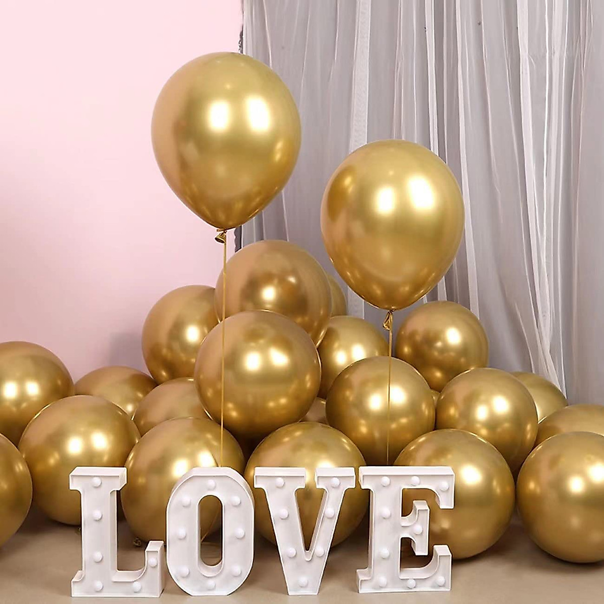 XIKSXITN Metallic Gold Balloons Small Mini Metallic Balloons Helium Balloons for Party Decorative, Pack of 100