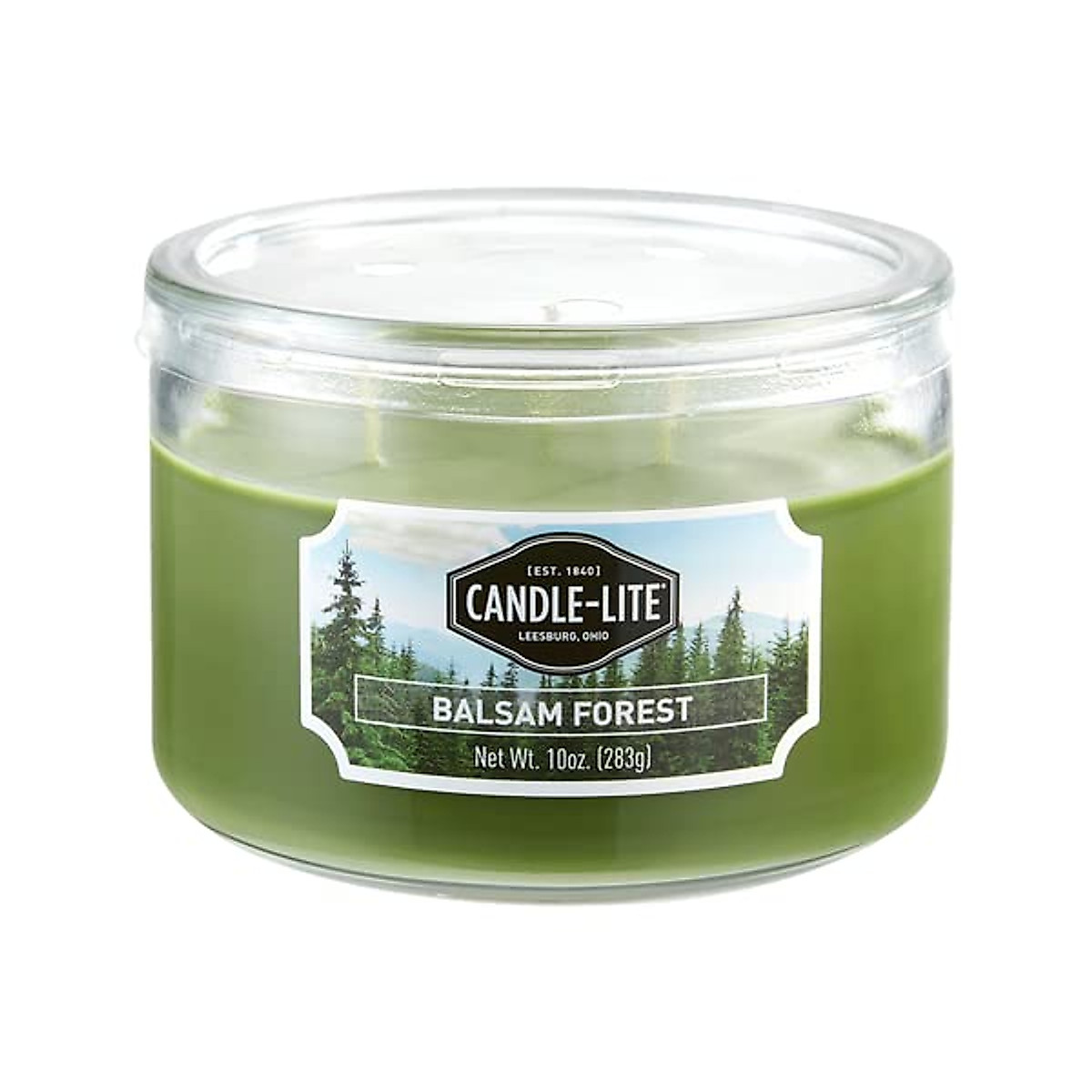 Candle-Lite Everyday Scented Balsam Forest 3-Wick Jar Candle, 10 oz, Green