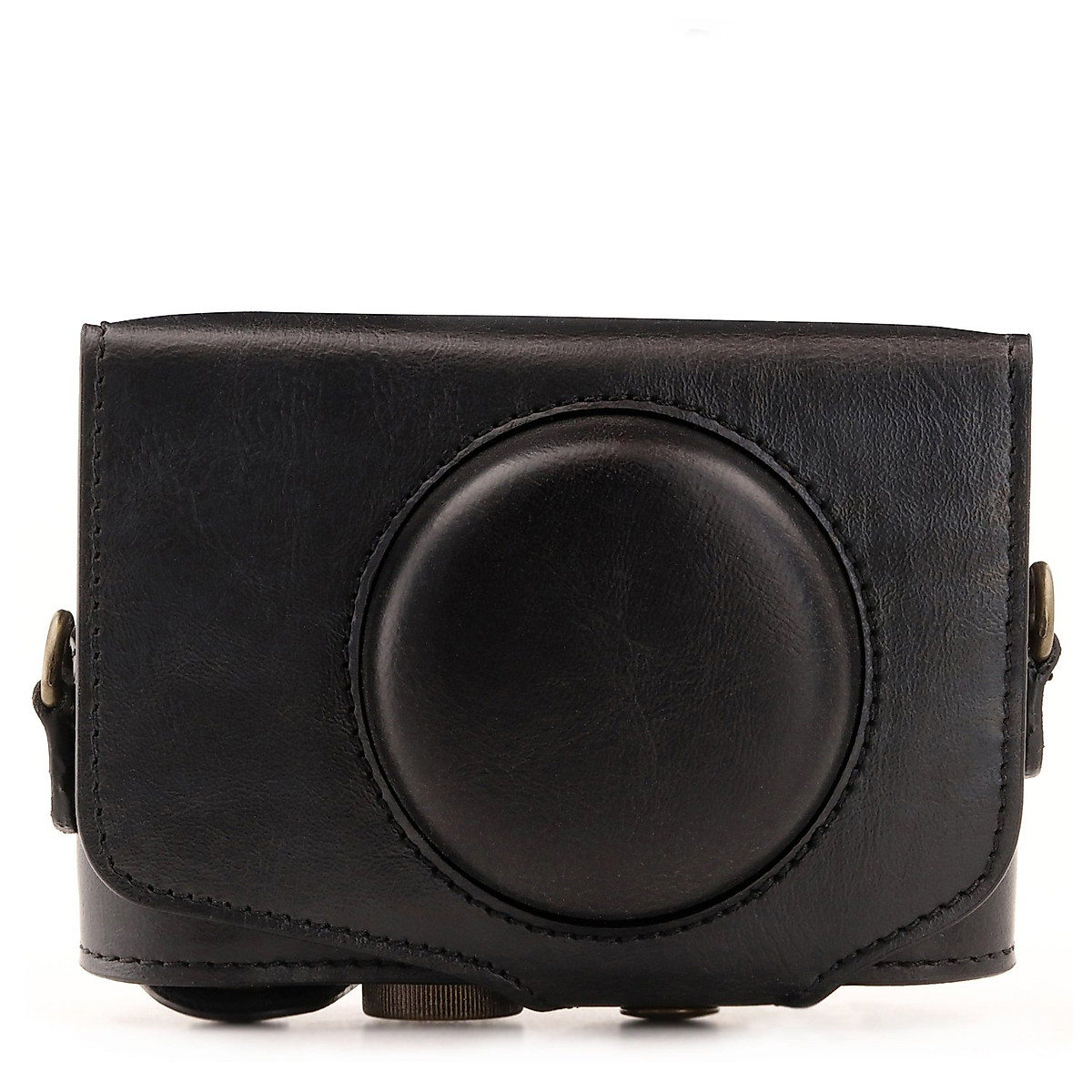 MegaGear MG1173 Canon PowerShot SX740 HS, SX730 HS Ever Ready Leather Camera Case with Strap - Black