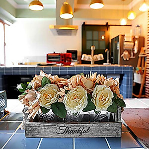 GBtroo Mason Jar Dining Table Centerpieces - Coffee Table Decor with 3 Mason Jars and Flowers - Farmhouse Home Decor Rustic Living Room and Kitchen Decoration Center Piece Farmhouse Centerpieces For Dining Room Table