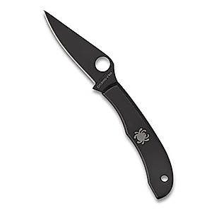 Spyderco Honeybee Black Non-Locking Knife with 1.67" 3CR Steel Blade and Durable Steel Handle - Plainedge - C137BKP