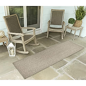 Liora Manne Calais Solid Indoor/Outdoor Rug – Casual Traditional Rug, Weather Resistant, Easy Care Performance Rug, Rugs for Entryway, Living Room, Patio, Solid Grey, 2' x 7'6"